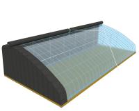 China Commercial Greenhouse Double Arch Beam Greenhouses with Snow Vibrator in US Currency for sale
