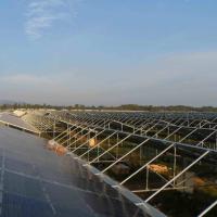 China High Humidity Single-Arch Greenhouse with Arched/Venloche Roofing Shape and Solar Panels for sale