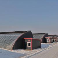 China Irrigation System Sunlight Greenhouse for Vegetable US Currency and Temporary Heating for sale