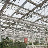 China High Light Transmission Hydroponic Glass Greenhouse Perfect for Commercial Greenhouse for sale