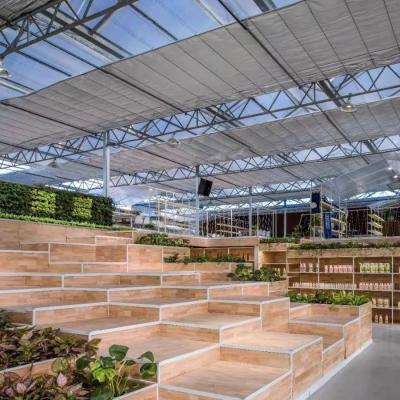 China Roofing Shape a Type Roof Hydroponic Glass Greenhouse for Large Vegetable Farming for sale