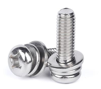 China High Wear Asistance Round Head Cross Recessed Three Combination Screw For Electronics Machine for sale
