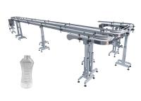 China Stainless Steel Finished Goods Flexible Chain Conveyor Machine For Plastic Bottles for sale