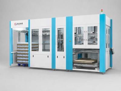 China Automatic Paper Tray Stacker featuring high speed servo and vacuum conveying for sale