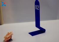 China Blue Acrylic Sign Holders / Acrylic Table Number Holders For Restaurant for sale