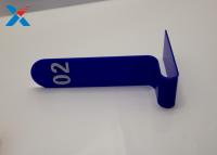 China Blue Acrylic Sign Holders / Acrylic Table Number Holders For Restaurant for sale