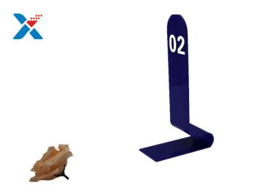 China Blue Acrylic Sign Holders / Acrylic Table Number Holders For Restaurant for sale