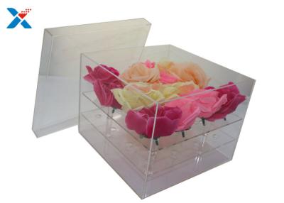 China Clear Lid Acrylic Flower Box Luxury Plexiglass Flower Box Eco - Friendly for sale