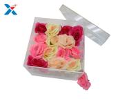 China Transparent  Acrylic Flower Box 16 Holes With Lid For Roses Flowers for sale