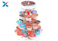 China Round Crystal Acrylic Cupcake Stand , Three Tier Acrylic Wedding Cake Display Stand for sale