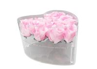 China Gifts Packing Square Acrylic Box , Luxury Love Heart Shape Acrylic Box For Roses for sale