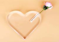 China Clear Heart Shape Acrylic Display Stands Roses Love Frame Tabletop Rack For Desktop for sale