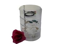 China Rotating Acrylic Jewelry Display Case , 4 Tiers Round Acrylic Jewellery Display Stands for sale