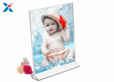 China Stand Up T Shape Acrylic Table Menu Holder , Acrylic Brochure Holders 7 X 5 Inches for sale