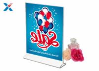 China Stand Up T Shape Acrylic Table Menu Holder , Acrylic Brochure Holders 7 X 5 Inches for sale