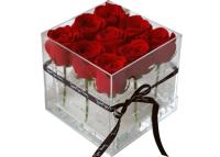 China Square Waterproof Acrylic Flower Box With Lid For Packing Environmentally Friendly for sale