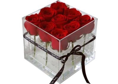 China Square Waterproof Acrylic Flower Box With Lid For Packing Environmentally Friendly for sale