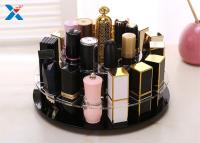 China 2 Tiers Round Acrylic Makeup Organiser 360 Degree Rotating For Displaying Lipsticks for sale