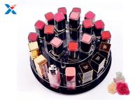 China 2 Tiers Round Acrylic Makeup Organiser 360 Degree Rotating For Displaying Lipsticks for sale