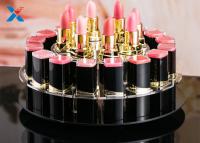 China 2 Tiers Round Acrylic Makeup Organiser 360 Degree Rotating For Displaying Lipsticks for sale