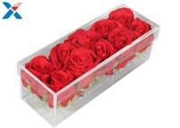 China Rectangle  Acrylic Flower Box 12 24 36 Holes Rose Flower Box With Lid Durable for sale