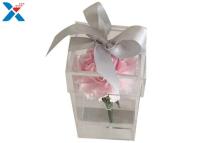 China Custom Luxury Clear Acrylic Flower Box 9 * 9 * 15cm 7 * 7 * 10cm Light Weight for sale