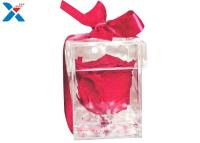 China Custom Luxury Clear Acrylic Flower Box 9 * 9 * 15cm 7 * 7 * 10cm Light Weight for sale
