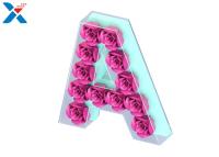 China Luxury Rose Gift Acrylic Flower Box A Letter Flower Box With Lid Non - Toxic for sale