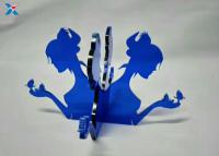 China Blue Acrylic Shapes Craft / Acrylic Stand For Office Decoration Gifts for sale