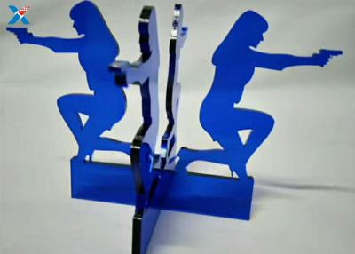 China Blue Acrylic Shapes Craft / Acrylic Stand For Office Decoration Gifts for sale