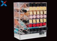 China 46 Holders Acrylic Cosmetic Box Mirror 7 Floors Organizer Storage Box for sale