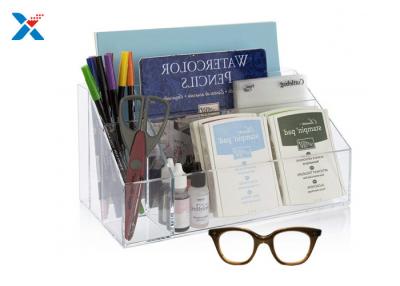 China Clear Acrylic Desk Organizer / Office Desk Organizer With 12 1/2″ X 7″ X 6″ for sale