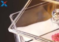 China Transparent Square Acrylic Box , Acrylic Cotton Box Lipstick Display Stand for sale