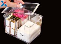 China Transparent Square Acrylic Box , Acrylic Cotton Box Lipstick Display Stand for sale