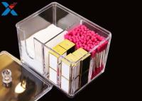 China Transparent Square Acrylic Box , Acrylic Cotton Box Lipstick Display Stand for sale
