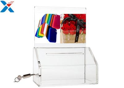 China Custom Clear Acrylic Sign Holders Transparent Election Ballot Box With Lock for sale