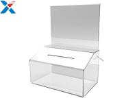 China Custom Clear Acrylic Sign Holders Transparent Election Ballot Box With Lock for sale