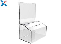 China Custom Clear Acrylic Sign Holders Transparent Election Ballot Box With Lock for sale