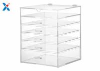 China 6 Tier Acrylic Cosmetic Makeup Organizer , Clear Cube Makeup Organizer With 5 Drawers for sale