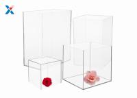 China Square Acrylic Packaging Box 4 / 12 Inch 5 Sided Clear Acrylic Gift Boxes for sale