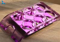 China 6 Holes Clear Purple Acrylic Cup Holder , Recyclable Acrylic Serving Platter for sale