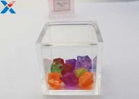 China Wedding Candy Acrylic Packaging Box Mini 2 Inch Clear Acrylic Cube Box With Lid for sale