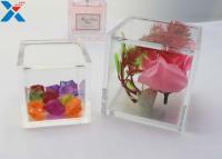 China Wedding Candy Acrylic Packaging Box Mini 2 Inch Clear Acrylic Cube Box With Lid for sale