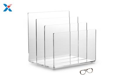 China 3 Sections Acrylic File Organizer , Clear Acrylic Office Organizer OEM Available for sale