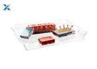China Custom Acrylic Display Stands Clear Acrylic Serving Tray Food Serving Organizer Plate For Restaurant for sale