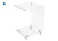 China Fashion Acrylic Modern Furniture , Acrylic C End Table With Casters / Wheels for sale