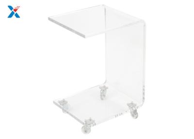 China Fashion Acrylic Modern Furniture , Acrylic C End Table With Casters / Wheels for sale