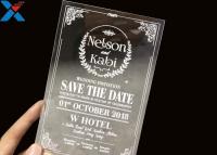 China Laser Cut Acrylic Wedding Invitation Cards / Mirror Clear Invitation Card for sale