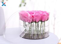 China Crystal Clear Round Acrylic Flower Box 9 Holes For Rose Display Durable for sale