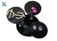 China Black Acrylic Jewelry Organizer Necklace Bracelet Earring Display With Round Tray for sale